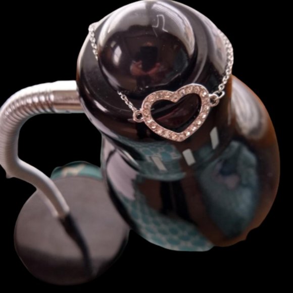 Jewelry | Heart Shaped Slider Bracelet Made Wswarovski Crystals Slider ...